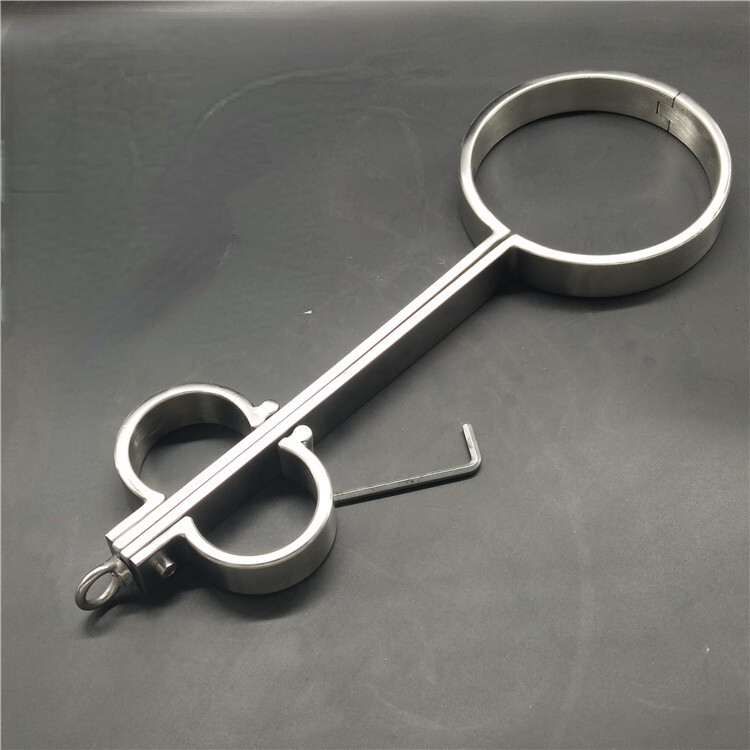 Stainless Steel Heavy Neck Collar Handcuff Slaves Bound Restraint ...