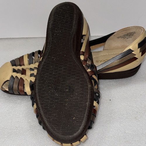 Softspots Womens Trinidad Flat Beige Wine Navy 9WW Huaraches | eBay