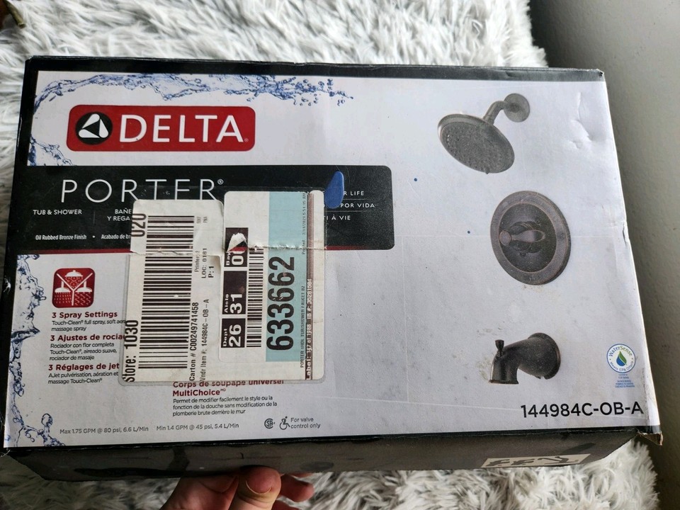 Delta Porter Tub Shower Rough And Trim 144984C-OB-A | eBay