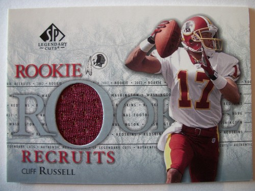 2002 SP LEGENDARY CUTS ROOKIE RECRUITS CLIFF RUSSELL, REDSKINS!! BOX 8 ...