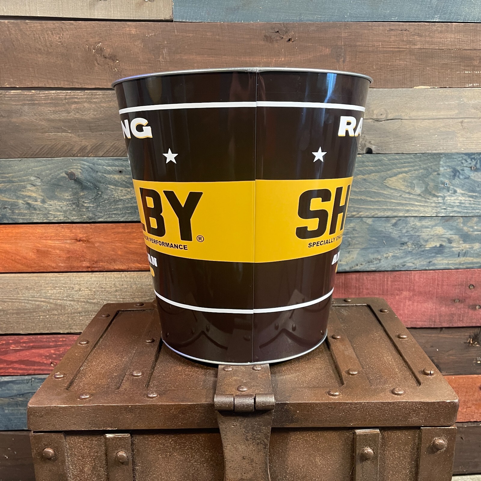 Shelby Ford Racing Tapered Metal Trash Bin Can Wastebasket Home Man ...