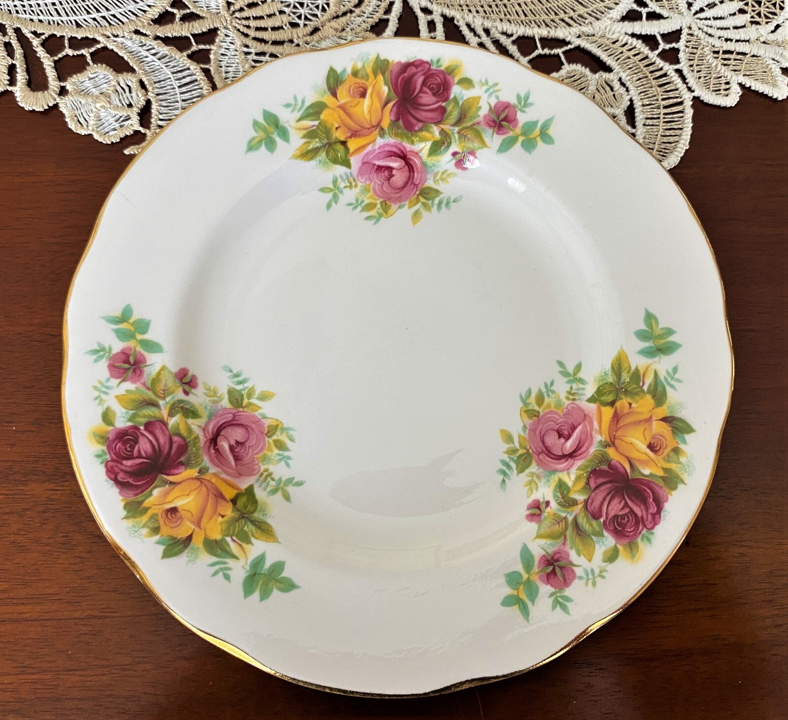 VINTAGE DUCHESS BONE CHINA MADE IN ENGLAND ROSE PATTERN TRIO C1960'S | eBay
