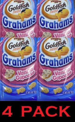 4x Pepperidge Farm Goldfish GRAHAMS VANILLA CUPCAKE Baked Crackers 6 ...