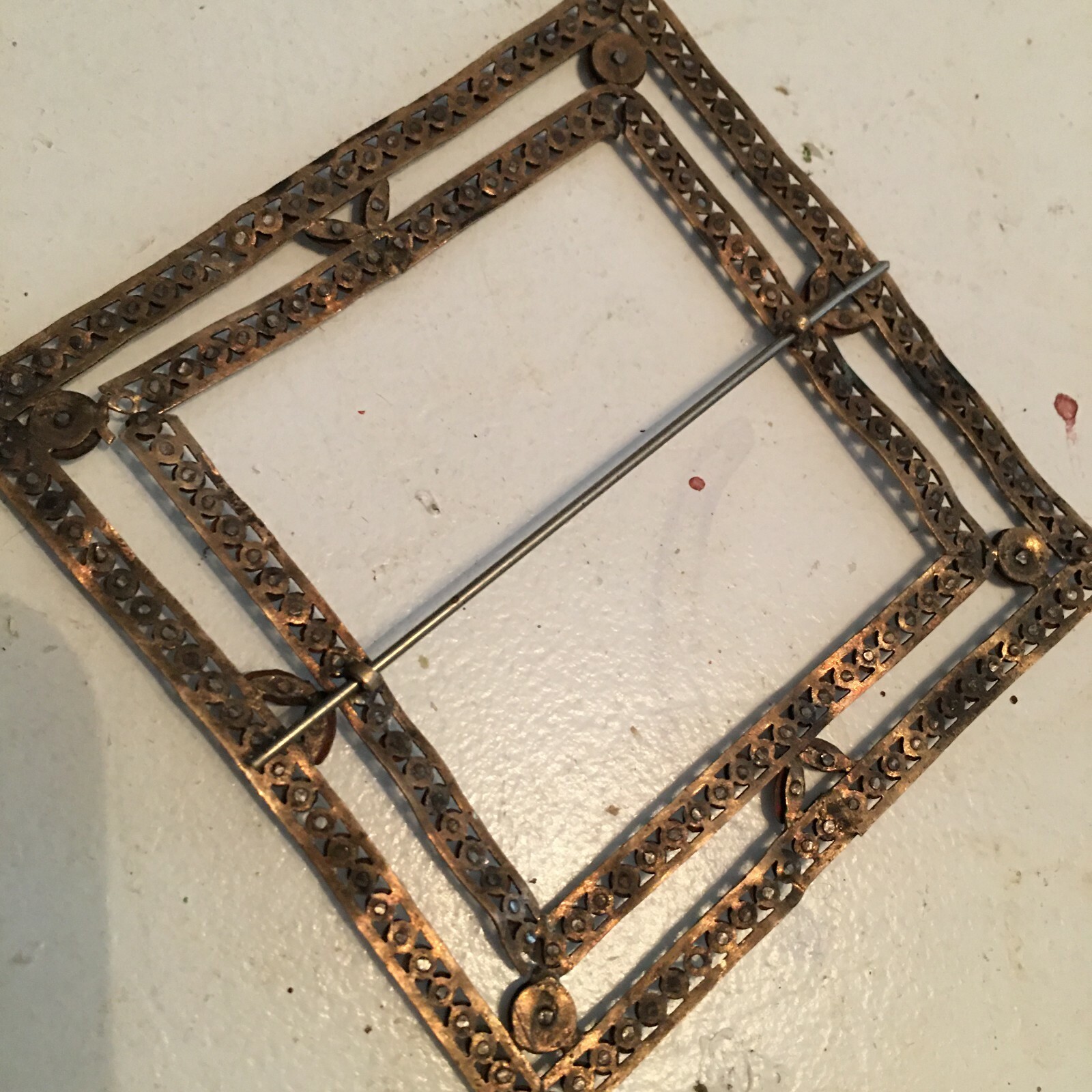 Antique Georgian, Victorian Cut Steel Square Buckle, … - Gem