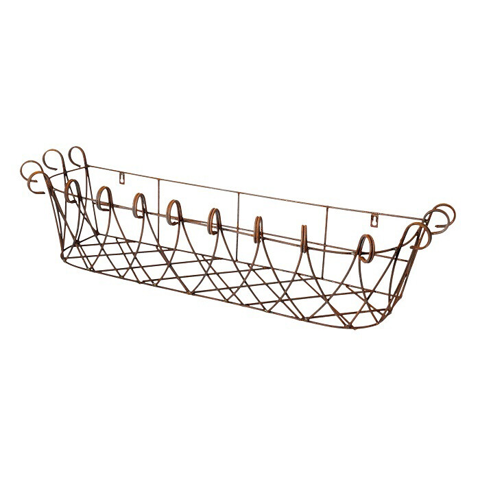 Garden Rust Metal 92x27cm Hanging Wire Window Box Storage Outdoor Patio ...