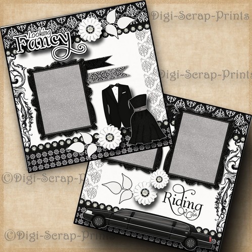 LOOKING FANCY formal dance prom 2 premade scrapbook pages paper layout ...