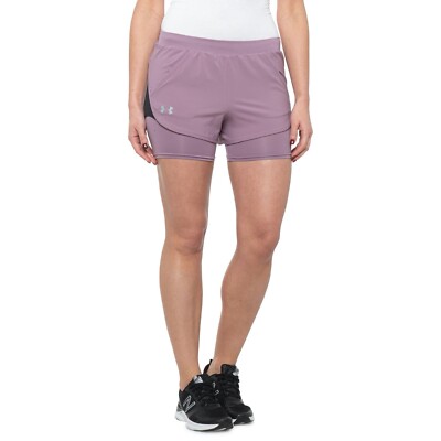 Large NWT Women's Under Armour Purple & Black Fly By Mini Running ...
