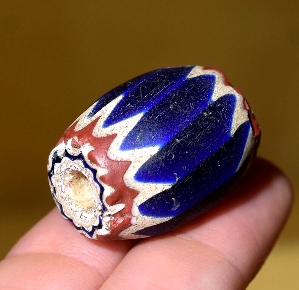 Antique Venetian Six Layer Chevron Italian Drawn Cane Glass Bead ...