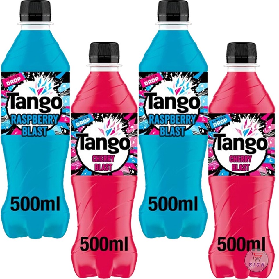 Tango Blast Cherry & Raspberry Bottle Vegan Soft Drinks 500ml Summer ...