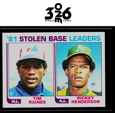 '81 Stolen Base Leaders (Tim Raines / Rickey Henderson) LL 1982 Topps ...