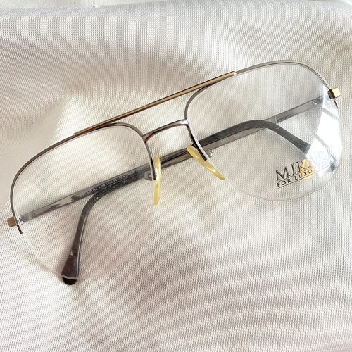 LUXOTTICA Silver + Gold AVIATOR EYEGLASSES FRAMES 58-18-140 TV0 54088 ...