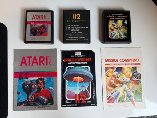 3 Atari 2600 Games w/ Manual (E.T., Space Invaders, Missile Command) | eBay