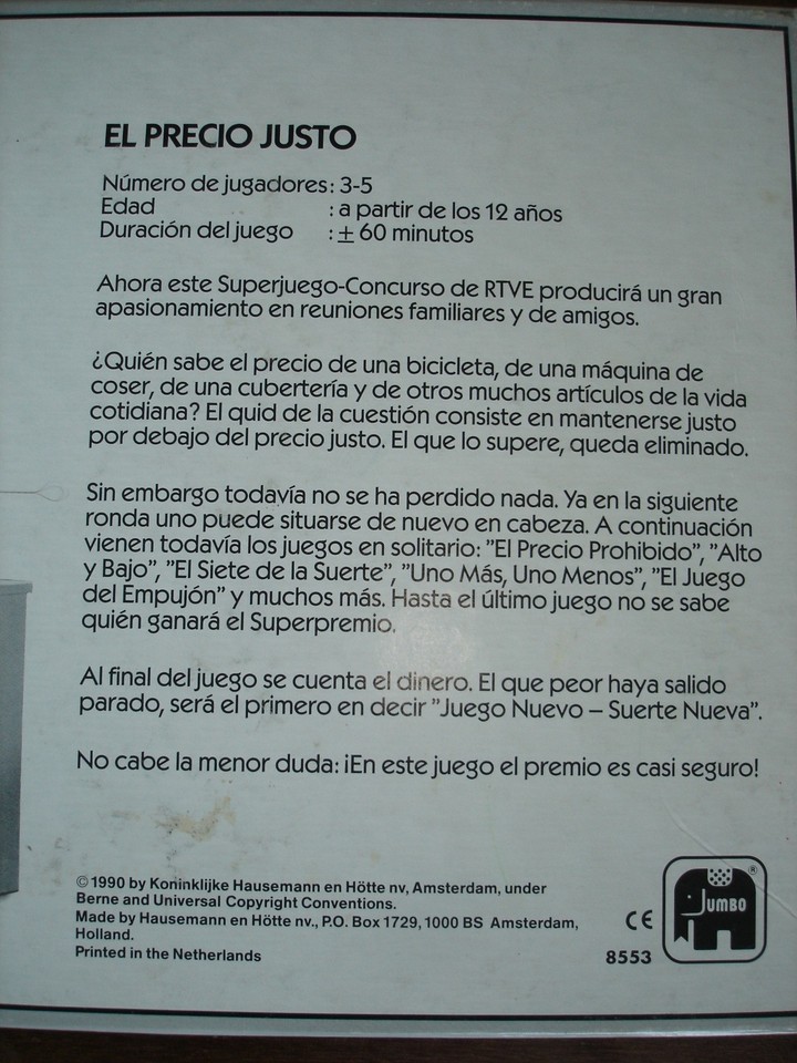 Vintage 1990 The Price Is Right Board Game, Rare Spanish Version El ...