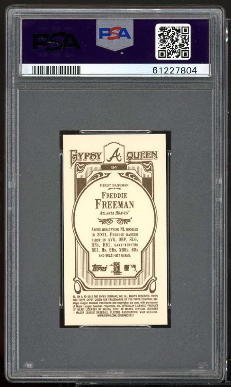 Freddie Freeman Card 2012 topps Gypsy Queen Mini Tossing Ball #84 PSA 9 ...