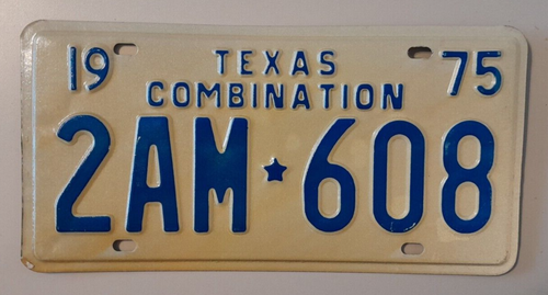 🐾 1975 TEXAS "COMBINATION" LICENSE PLATE (2AM-608) UNUSED | eBay