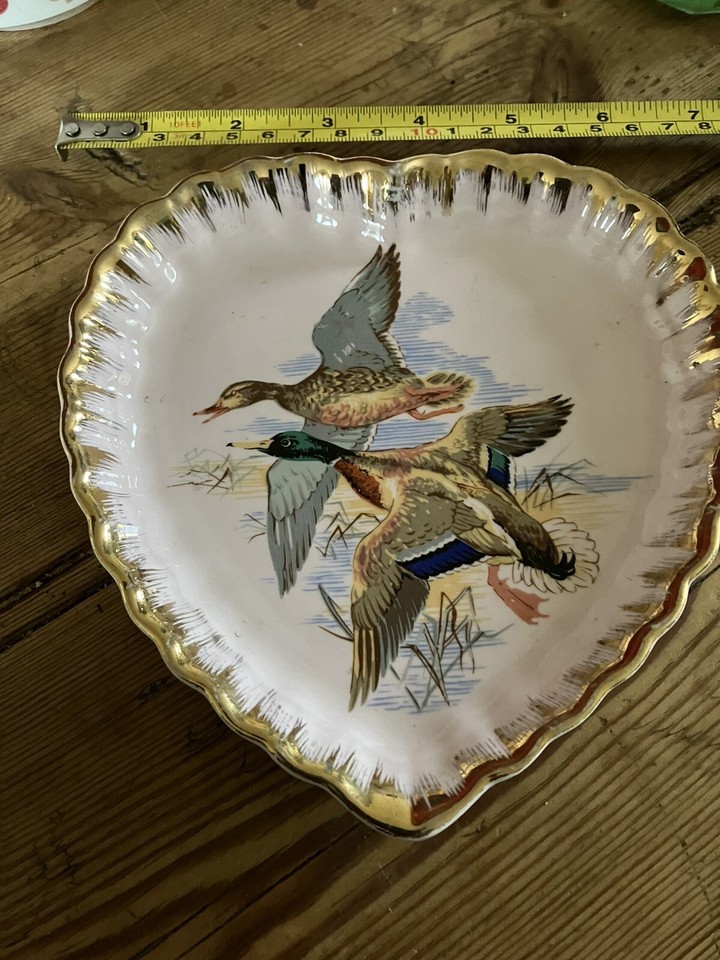 Hw2 Vintage Liverpool Road Pottery Heart Shape Trinket Dish Male Female ...