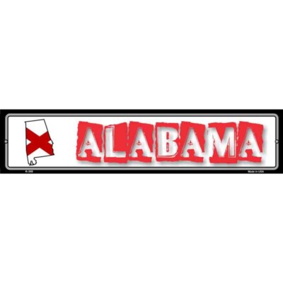 Alabama State Outline 4"x18" metal street sign plaque Home Door Garage ...