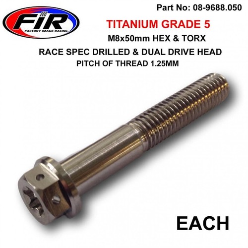 TITANIUM DRILLED DUAL DRIVE BOLT COLLAR SCREW M8x50mm KTM HUSQVARNA ...