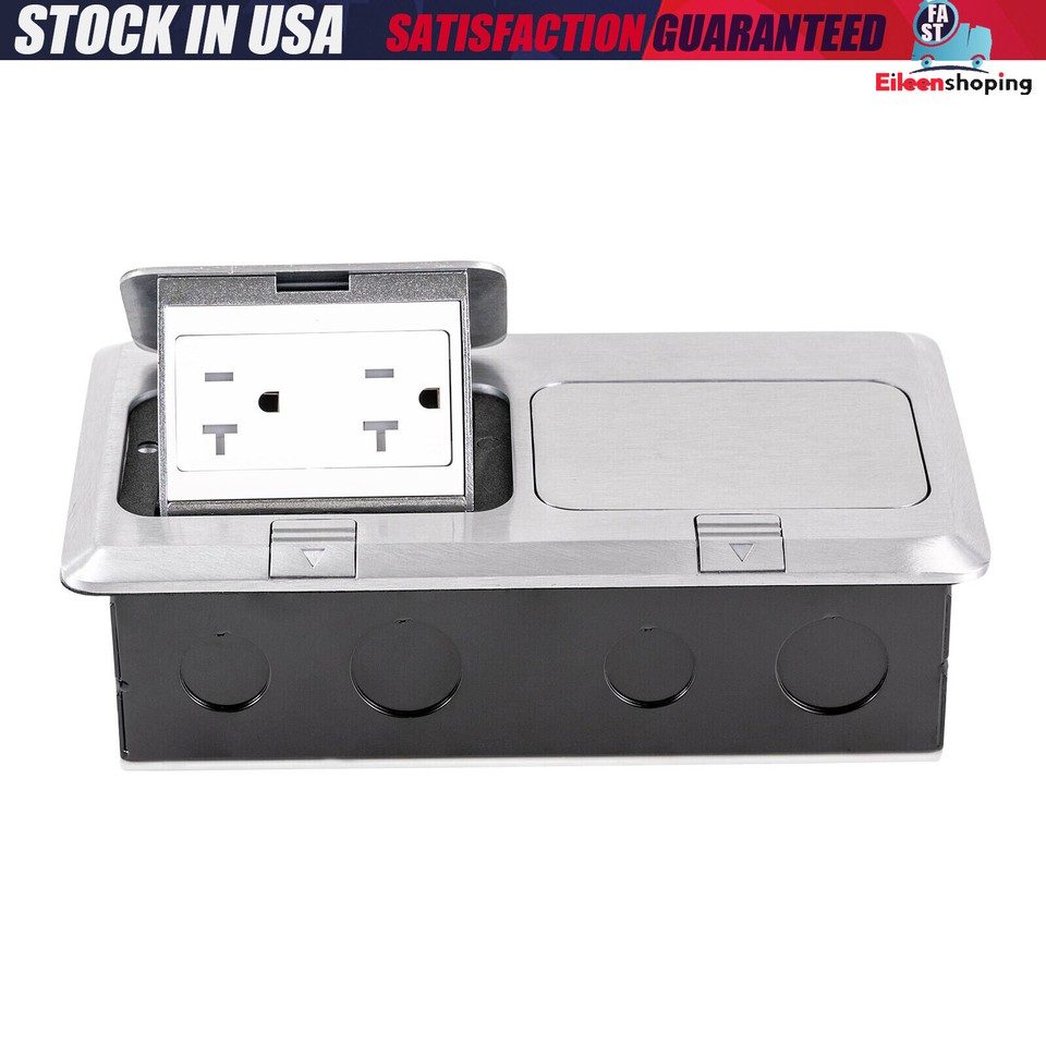 Floor Electrical Outlet Dual Pop Up Floor Outlet Box Multiple Sockets ...