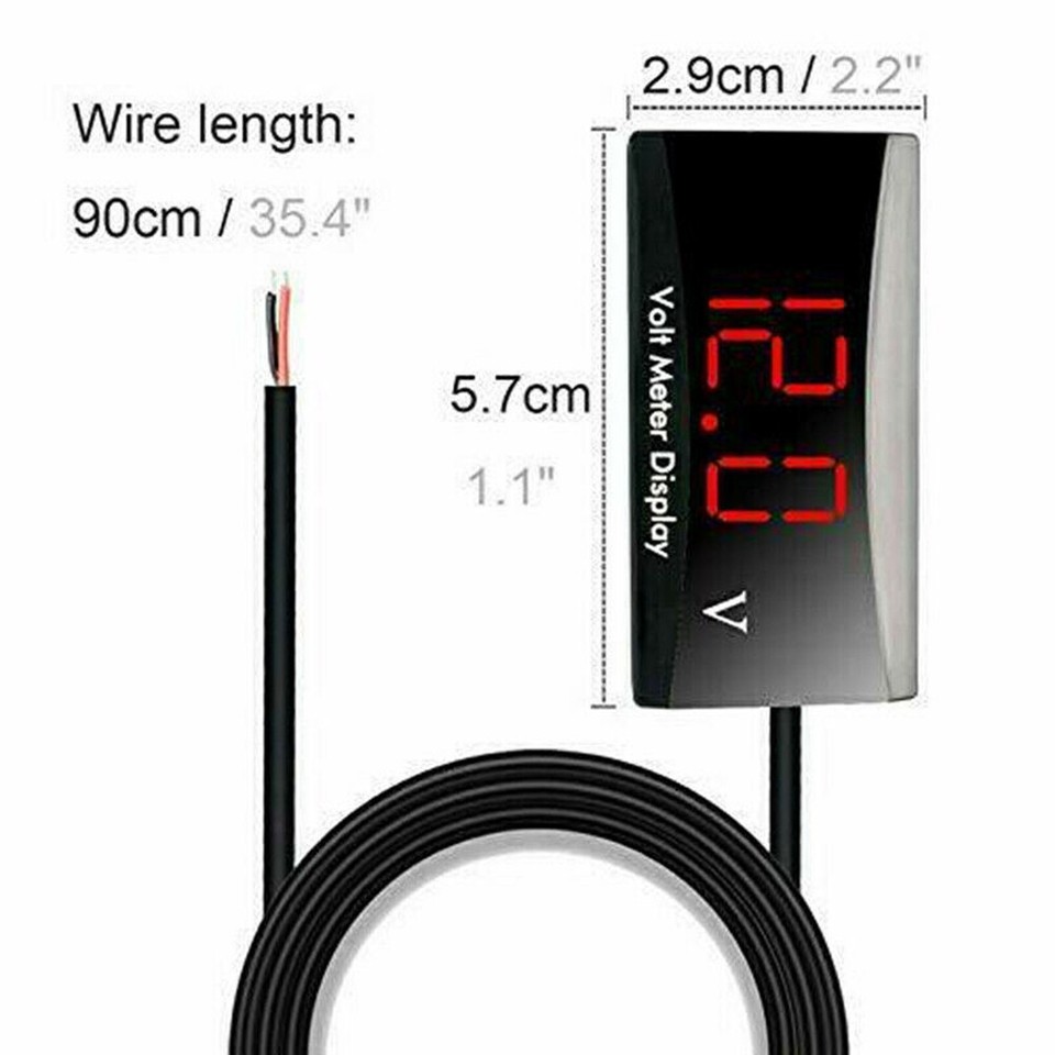 12V Digital LED Display Voltmeter Voltage Gauge Panel Meter For ...