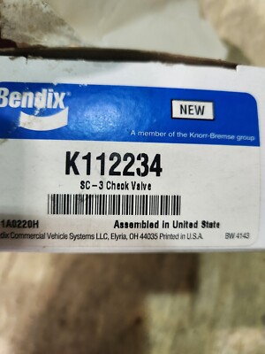 Bendix K112234 Air Brake Single Check Valve SC-3 Brass Port 1/2” | eBay