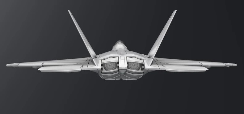 3D Printed 1/72 F-22 U.S. Raptor Fifth-Generation Fighter Unpainted ...