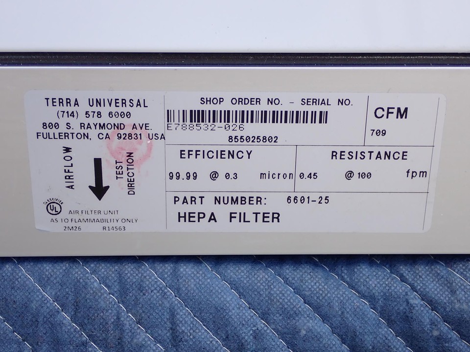 Terra Universal WHISPERFLOW Fan Filter Unit, 2' x 4' HEPA 120V | 6601 ...