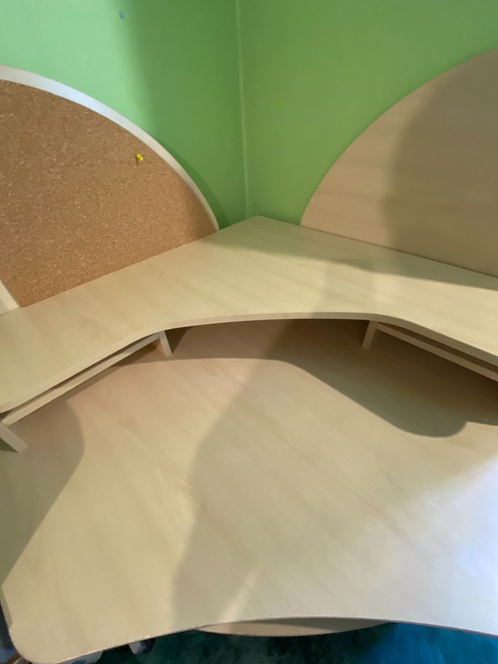 Maple Corner Desk - Home Office Workstation w/ Shelves & Slide-out ...