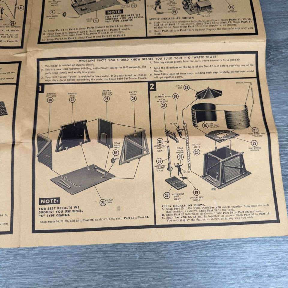 HO Scale Revell Building Kit Assembly Instructions Parts List Lot ...
