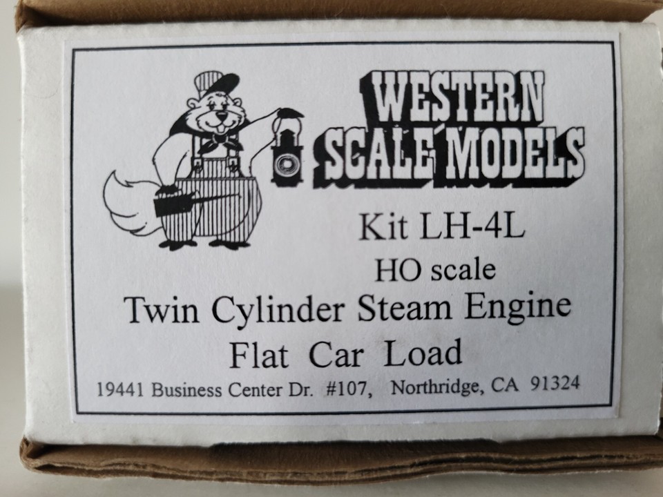 Western Scale Models LH-4L HO Twin Cylinder Steam Engine Flat Car Load ...
