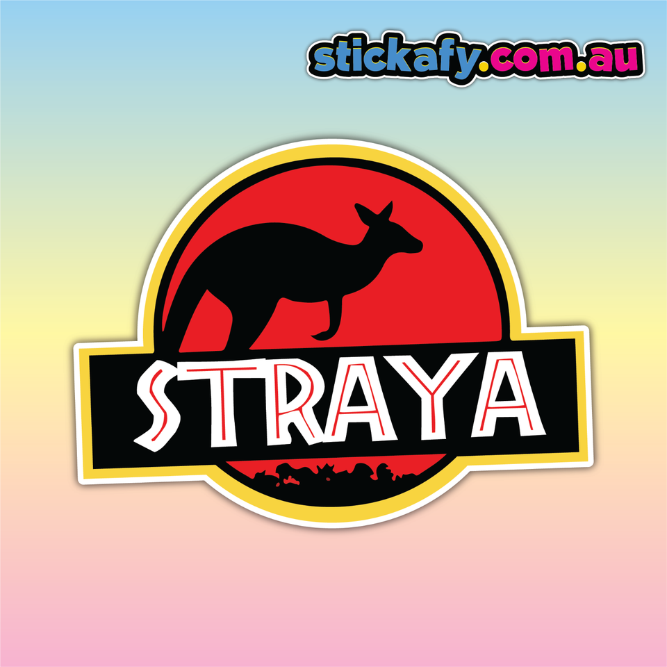 Jurassic Straya Sticker Funny Laptop Car Window Bumper 4x4 Decal ute 4wd fun | eBay