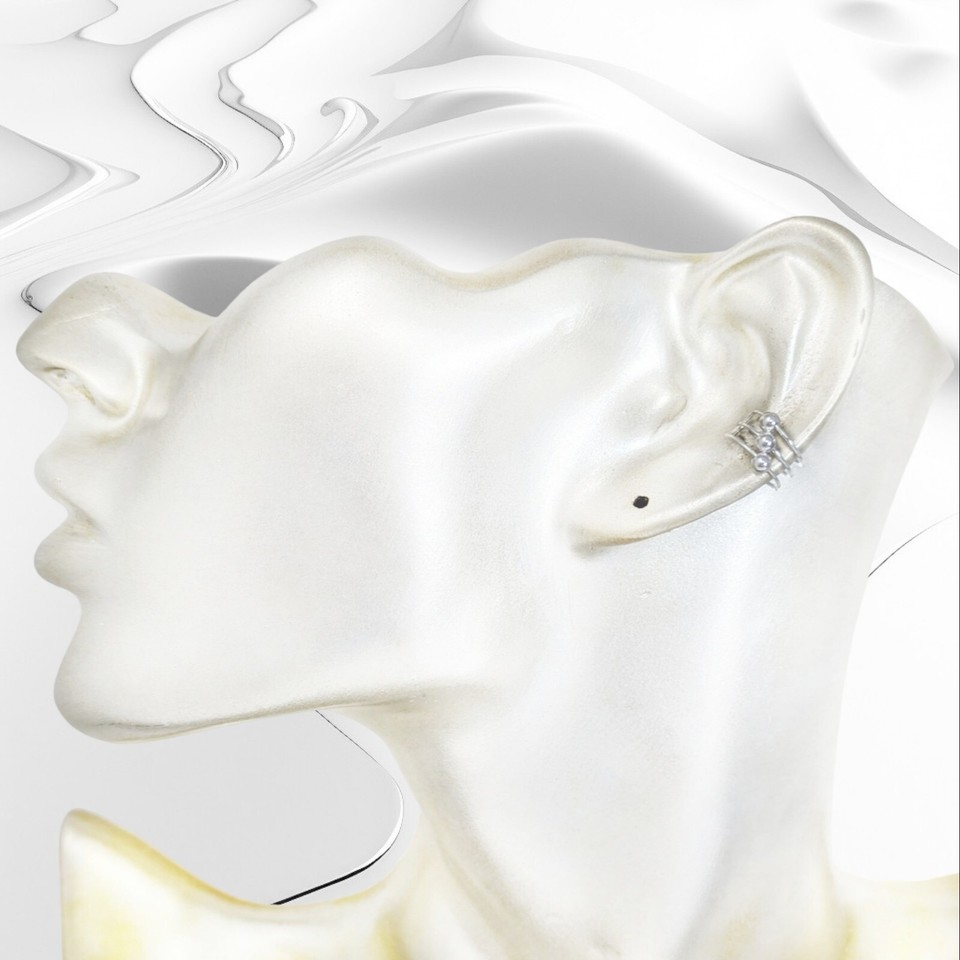 Silver Ear Cuffs Earrings *Genuine 925 Sterling Silver Ear Cuffs ...