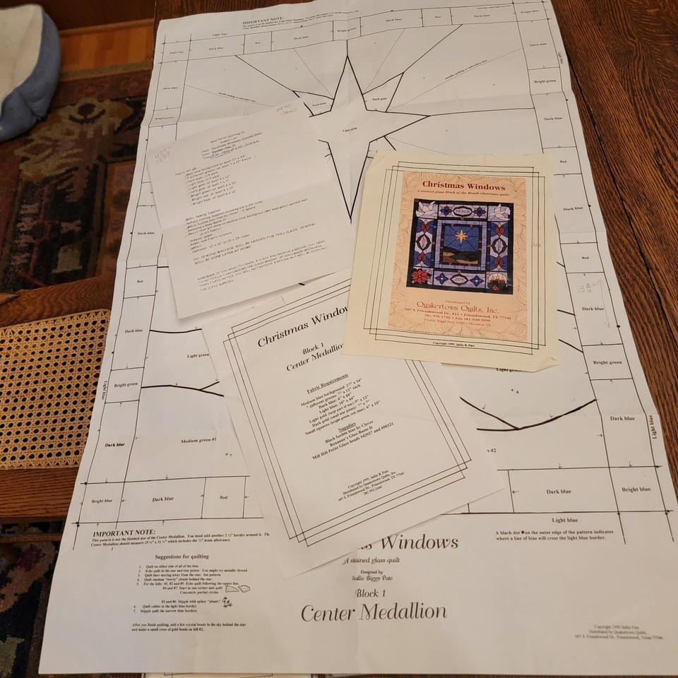 Christmas Windows Stained Glass Quilt Pattern All 9 Blocks * Sallie ...