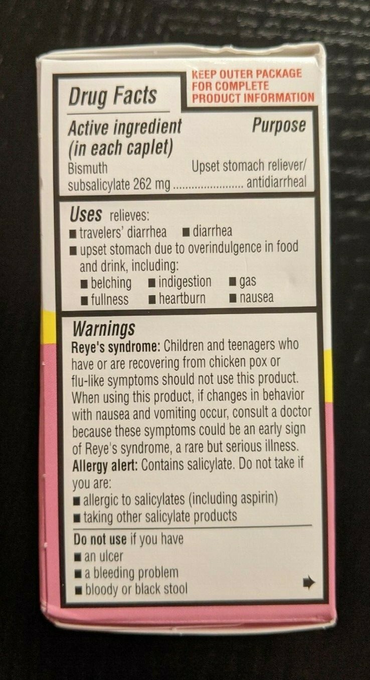 2-PK Equate Stomach Relief Bismuth Subsalicylate 262mg 80 Caplets SAME ...