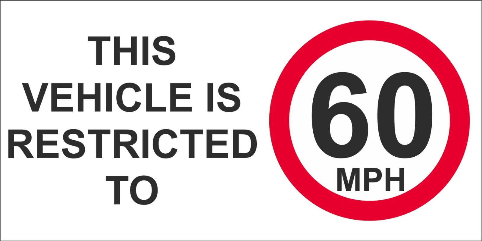 Vehicle Speed Restricted Stickers Signs HGV Van Lorry Limited [30 MPH ...