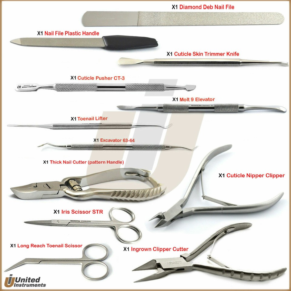 Podiatry Basic Pack Instruments Toenail Removal Ingrown Surgery ...