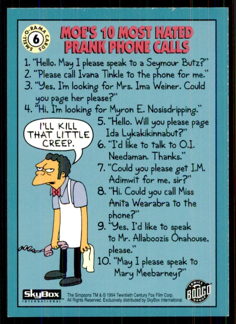 Bart Simpson Prank Calls