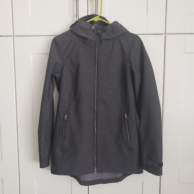 REI Jacket Women’s Sz Medium Grey Nylon Blend Coat Hooded Fleece Lined ...