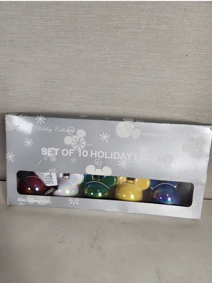 Retired Disney Parks Mickey Mouse Icon Holiday Christmas Lights Set ...