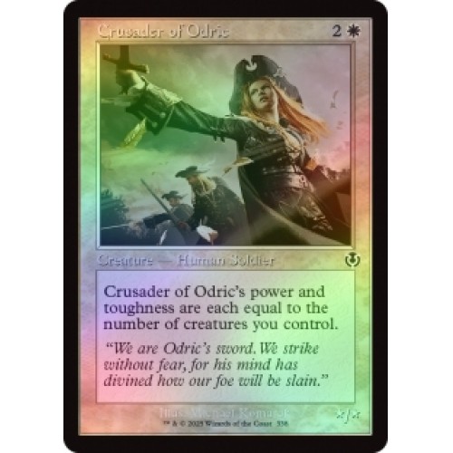 FOIL CRUSADER OF ODRIC (RETRO FRAME) X4 Innistrad Remastered Magic MTG ...