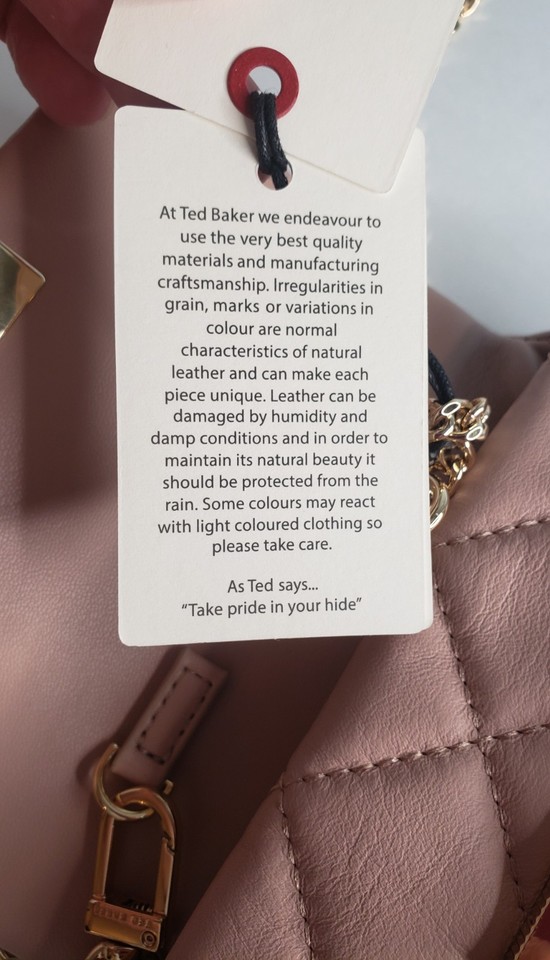 TED BAKER LONDON GINN LEATHER POPPY ROSE GOLD TONE STUDDED CROSSBODY ...