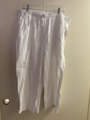 Classic Elements Women’s Capri Pants Xl 18 20 White Elastic Waist 36 ...