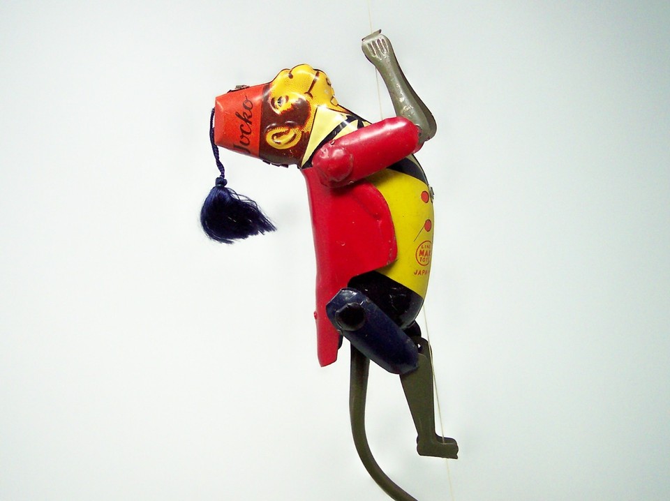 Vintage Working Jocko the Climbing Monkey Tin Toy with Box – Linemar ...