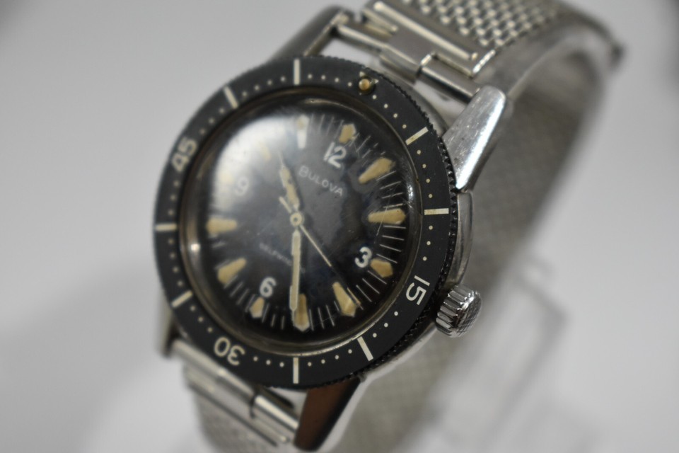 Vintage 1961 Bulova Compressor Rare Single Crown 666FT Automatic Diver ...