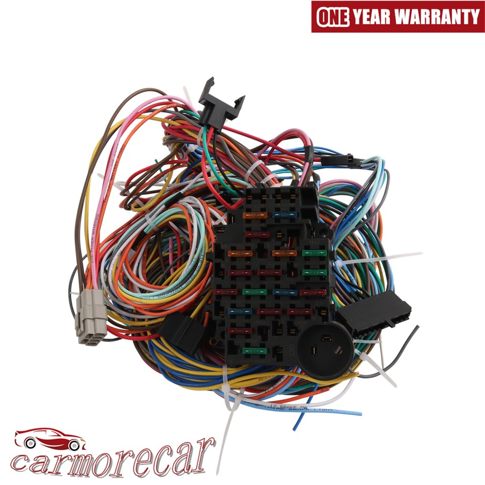22 Circuit Wiring Harness Street Hot Rat Rod Custom Wire Kit XL WIRES ...