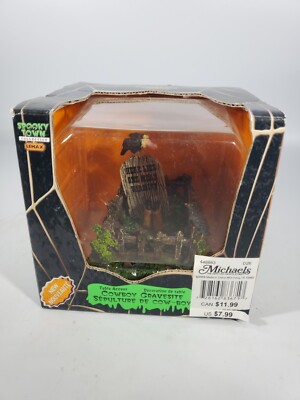 RETIRED LEMAX SPOOKY TOWN 2008 COWBOY GRAVESITE #83671 HALLOWEEN ...