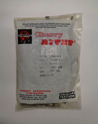 CHERRY RIVETS CR2838-6-2 SA NAS1739C-6-2 SET OF 100 EACH NEW | eBay