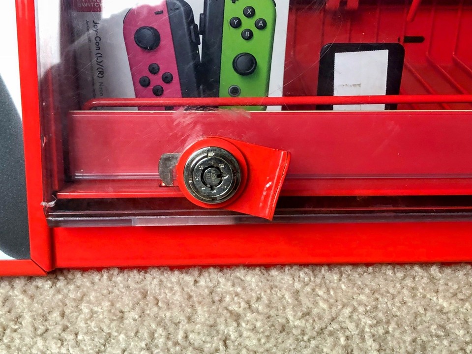 Nintendo Switch Retail Lock Case Shelf Kiosk + Pro Controller Joy-Con ...