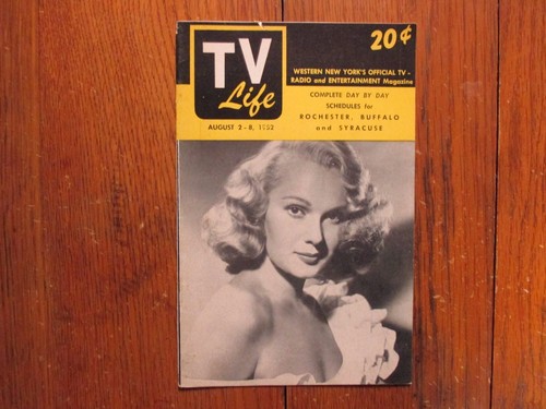 Aug. 2, 1952 Rochester TV Life Magazine(ADELE JERGENS/MIKE STOKEY ...
