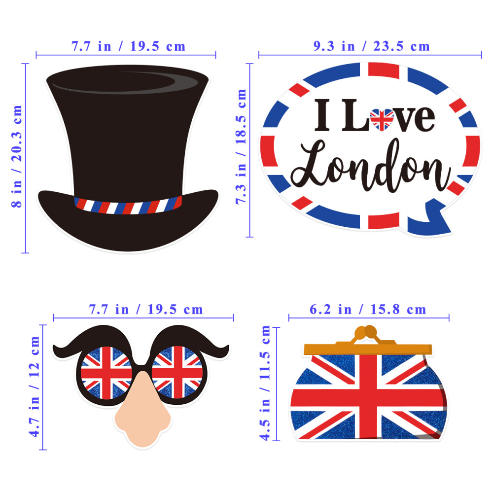 20PCS British Photo Booth Props for UK Party Decor-KS | eBay